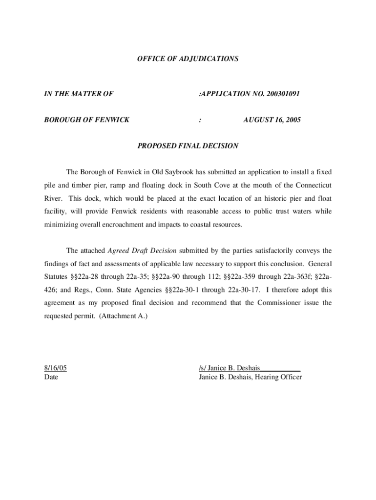 Fillable Online Fillable Online OFFICE OF ADJUDICATIONS IN THE MATTER ...