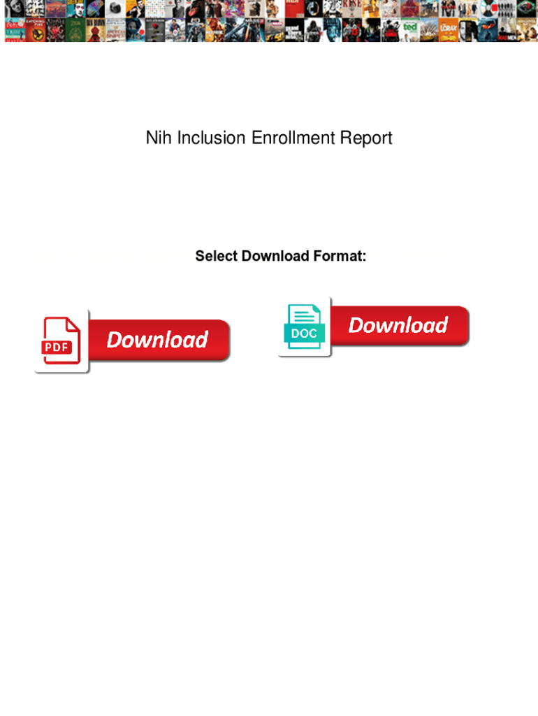 Fillable Online Nih Inclusion Enrollment Report. Nih Inclusion ...