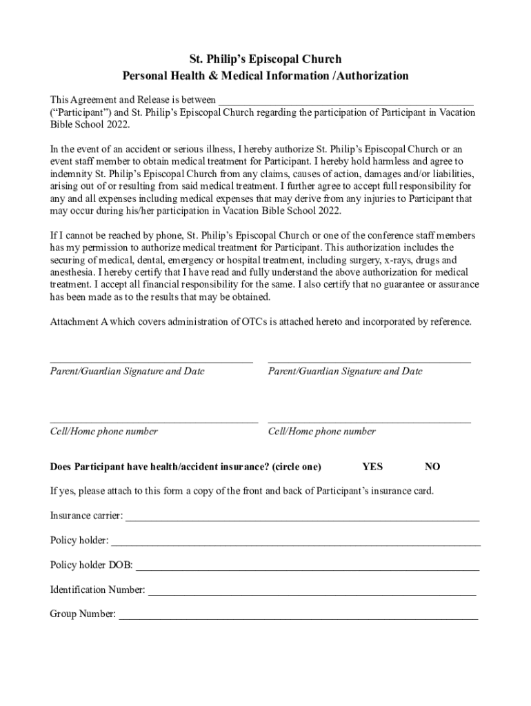 Fillable Online stphilipspreschool.orgwp-contentuploadsHealth and Medical Information and ...