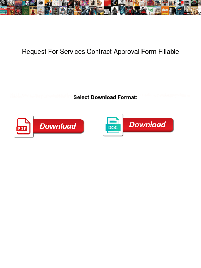 Fillable Online Request For Services Contract Approval Form Fillable ...