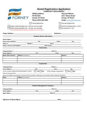 Fillable Online Rental Registration Application Fax Email Print - pdfFiller