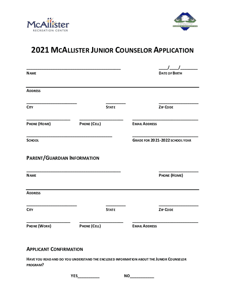 Fillable Online sciowa.orglibraryjr-counselor-application2021 Summer Camp Junior Counselor ...