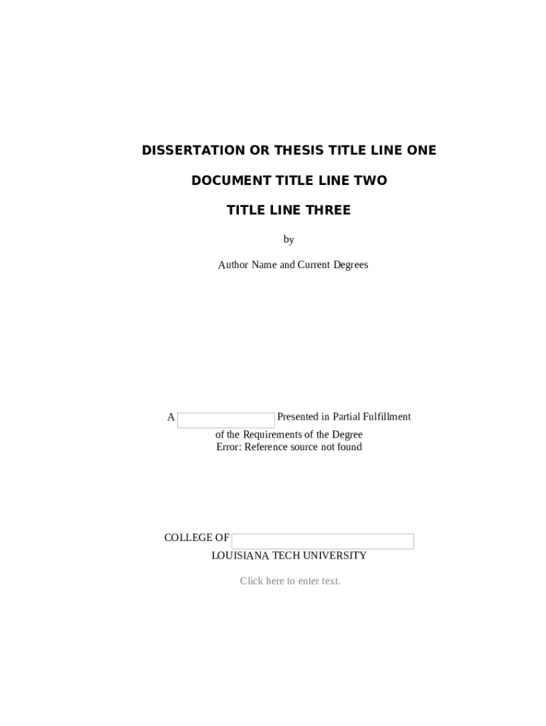 Organizing and atting Your Thesis and Dissertation Doc Template | pdfFiller