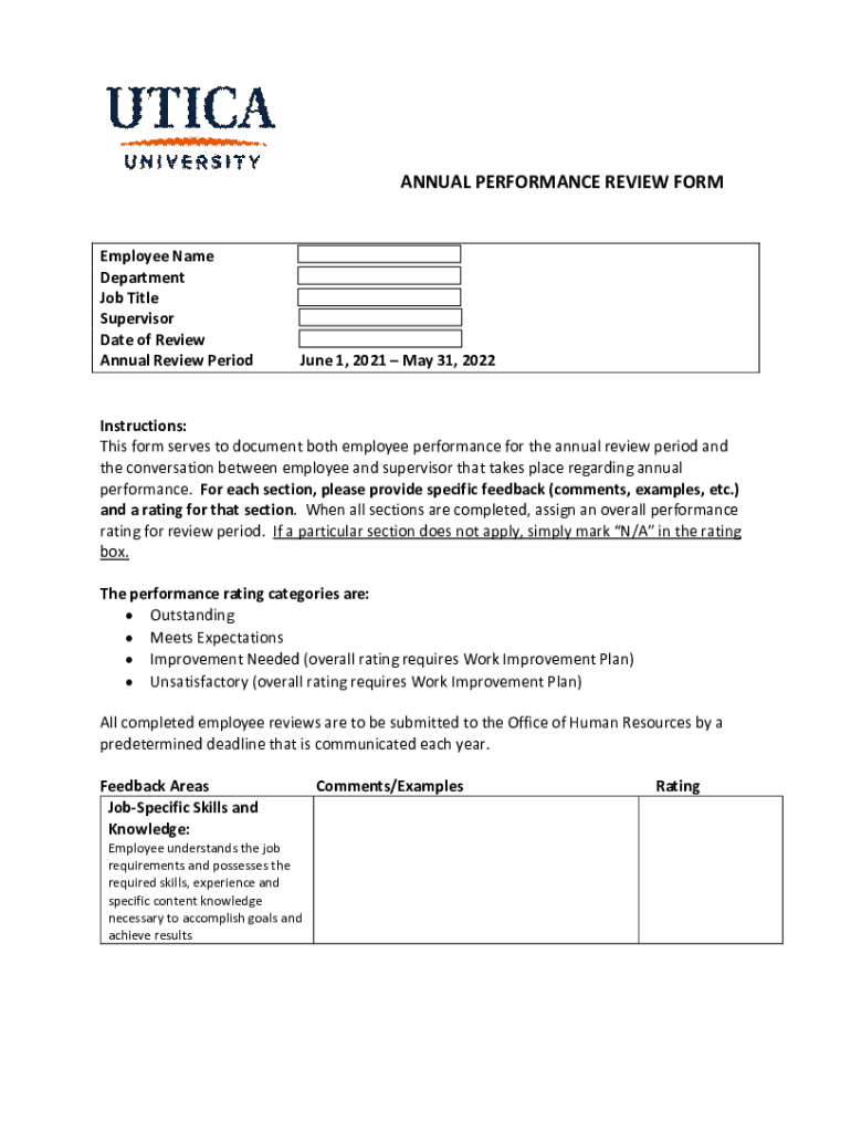 Fillable Online 46 Employee Evaluation Forms & Performance Review ...