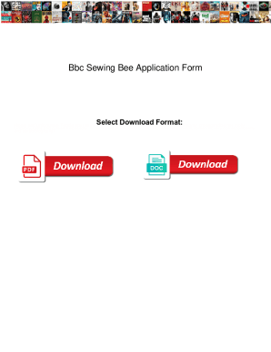 Fillable Online Bbc Sewing Bee Application Form. Bbc Sewing Bee ...