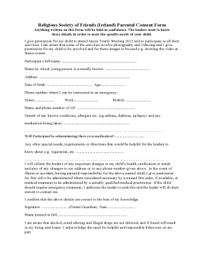 Fillable Online parental consent form Fax Email Print - pdfFiller