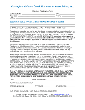 Fillable Online ARC Alteration Form 2020605 Fax Email Print - pdfFiller