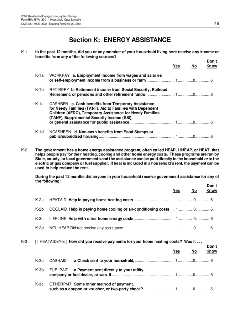 Fillable Online www.eia.govconsumptionresidentialSection B: KITCHEN ...