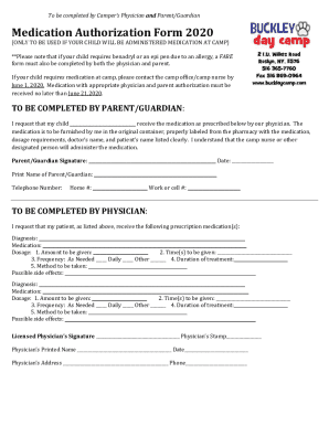 Fillable Online MEDICATION ADMINISTRATION AUTHORIZATION FORM for Youth ...