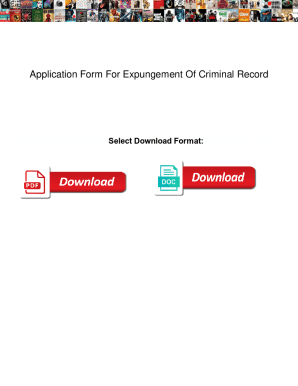 Fillable Online Application Form For Expungement Of Criminal Record ...