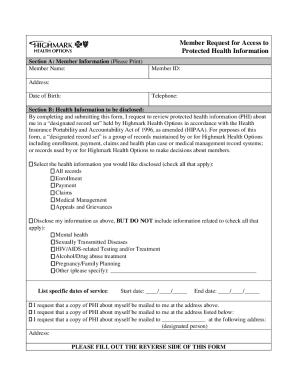 Fillable Online Instructions to complete the Highmark Health Options ...