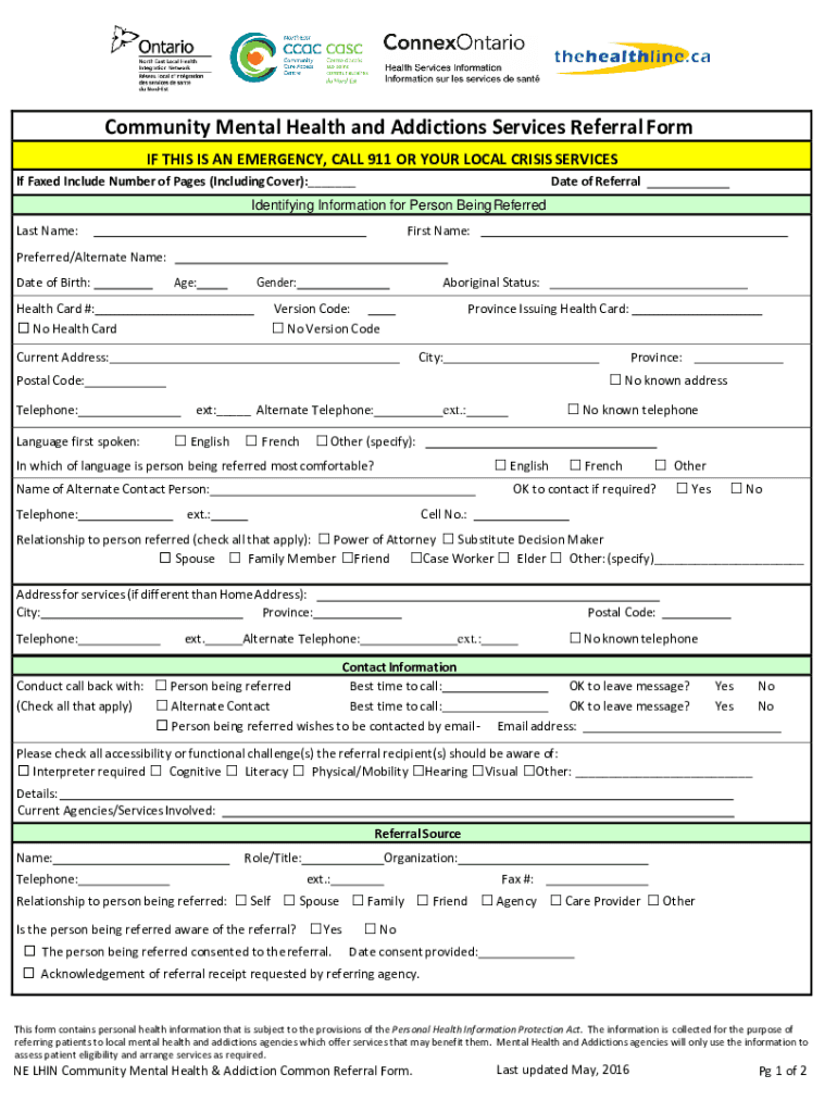Fillable Online Referral Form Name - Eastern Health Fax Email Print ...