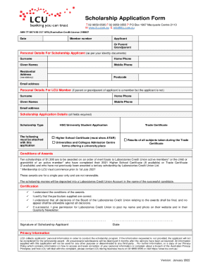 Fillable Online Sample Scholarship Application Form ...