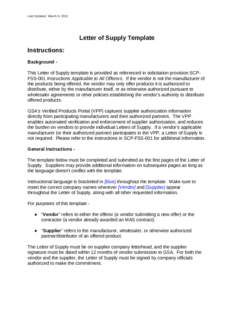 sws.gsa.govsws-searchviewSolDocumentLetter of Supply Template - sws.gsa.gov Doc Template | pdfFiller