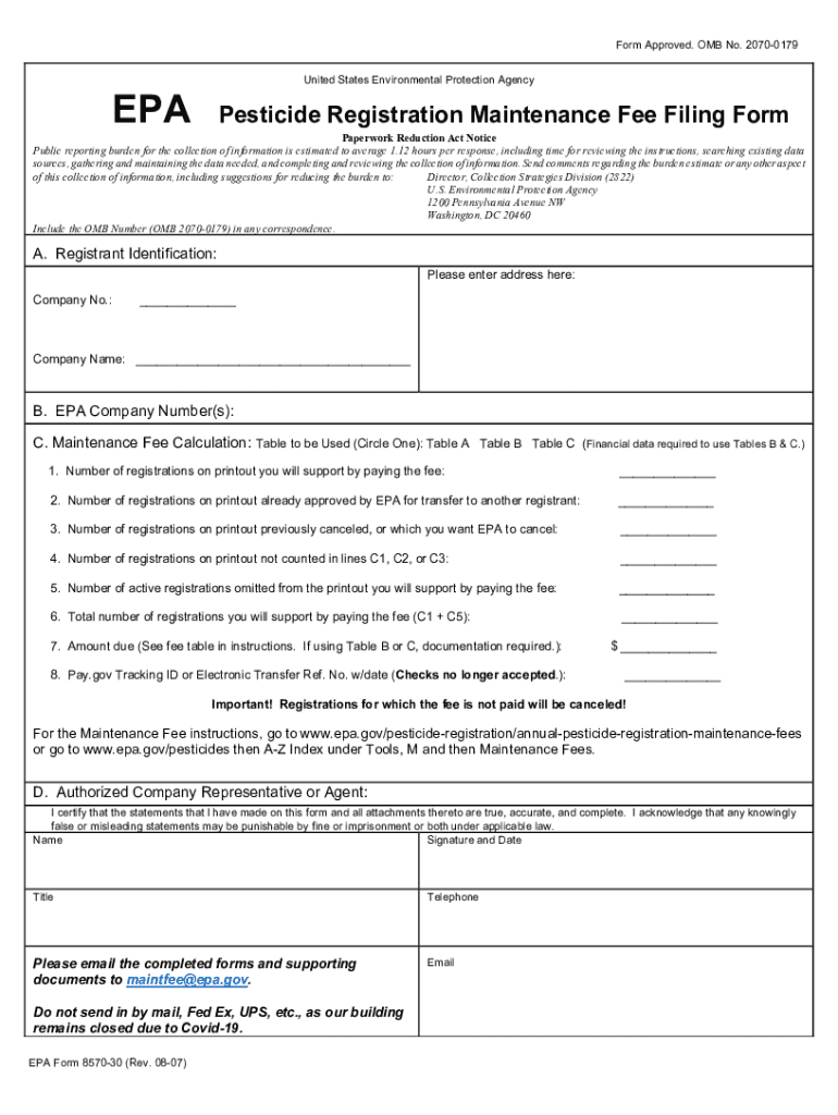 Fillable Online 2021 Pesticide Registration Maintenance Fee Filing Form ...