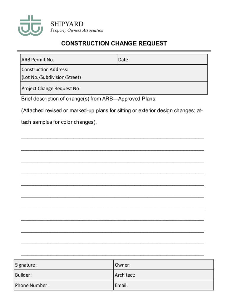 SC Shipyard Construction Change Request 2021-2022 - Fill and Sign ...