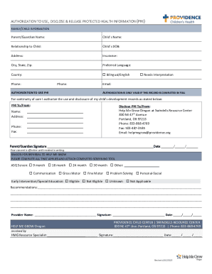 Fillable Online Standard Authorization Form to Release Protected Health Information (PHI) Fax ...