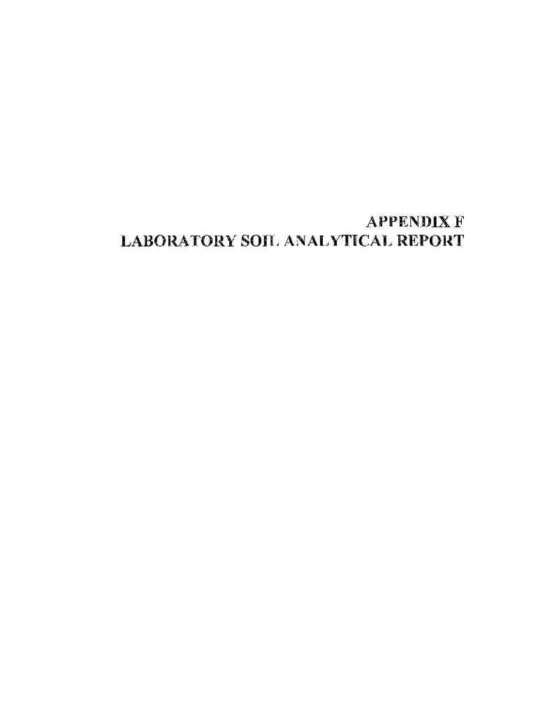Fillable Online APPENDIXF LABORATORY SOIL ANALYTICAL REPORT Fax Email ...