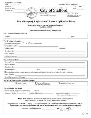 Fillable Online Rental Property Registration License Application Form ...