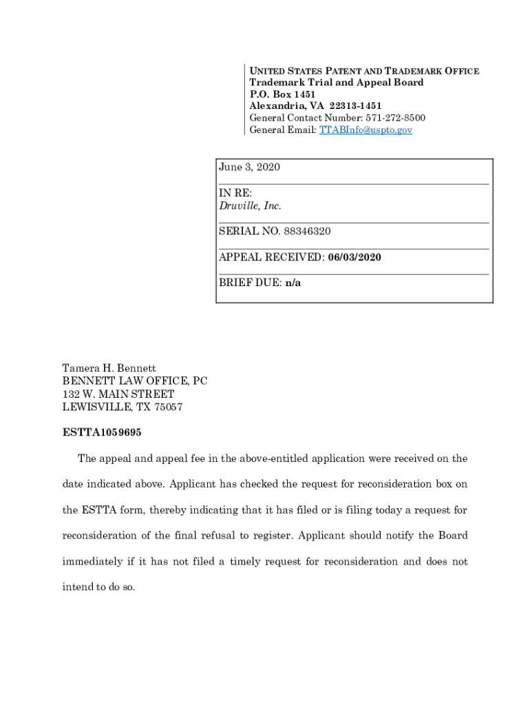 Fillable Online Tamera H. Bennett BENNETT LAW OFFICE, PC 132 W. MAIN ...