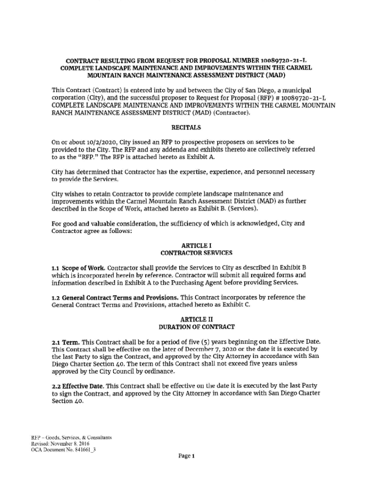 Fillable Online This Contract (Contract) is entered into by and between ...