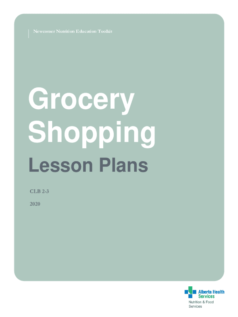 Fillable Online NNET - Grocery Shopping Lesson Plan - CLB 2-3. Newcomer ...