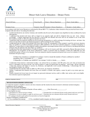 Fillable Online www.lawinsider.comclausesick-leave-donationSICK LEAVE ...