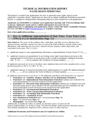 Fillable Online TCEQ Technical Report and Worksheet. TCEQ Technical ...