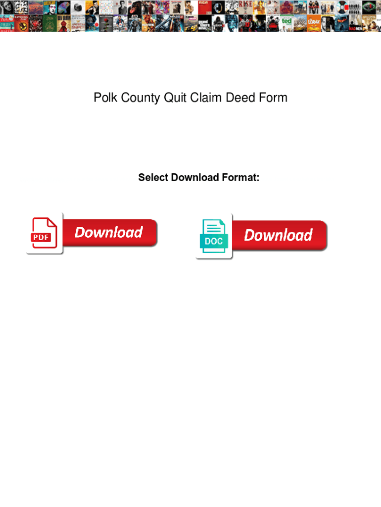 Fillable Online Polk County Quit Claim Deed Form. Polk County Quit ...