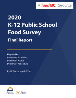 Fillable Online www2.gov.bc.caassetsgov2020 K-12 Public School Food ...