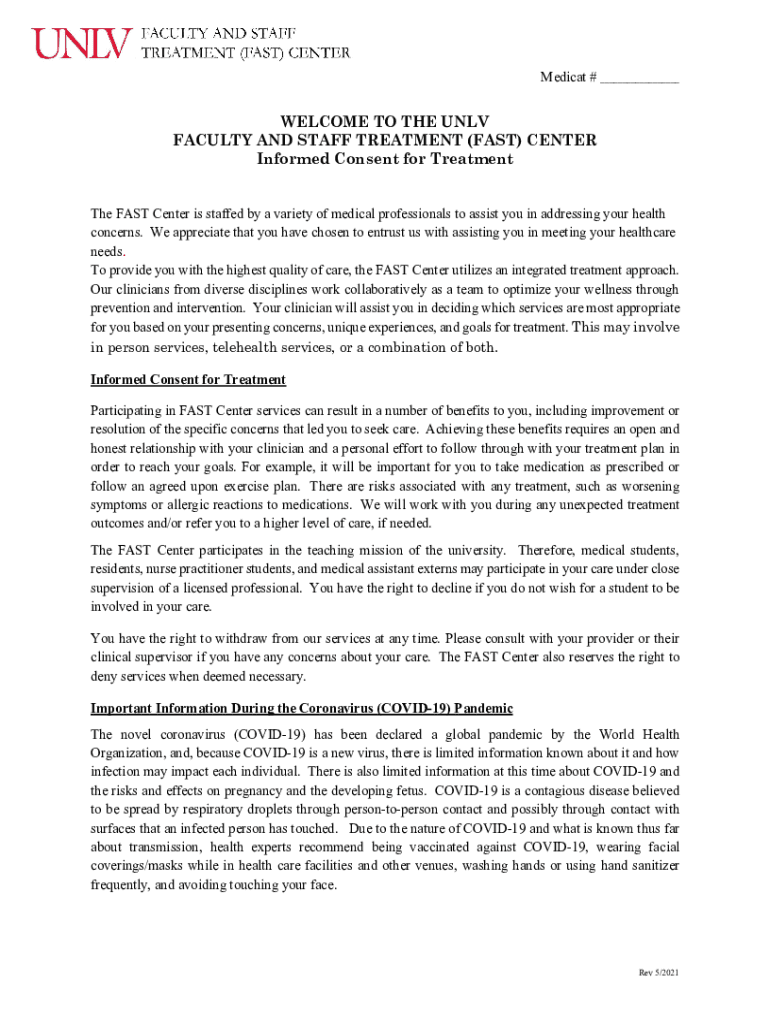 Fillable Online FAST Center Consent Forms Fax Email Print - pdfFiller