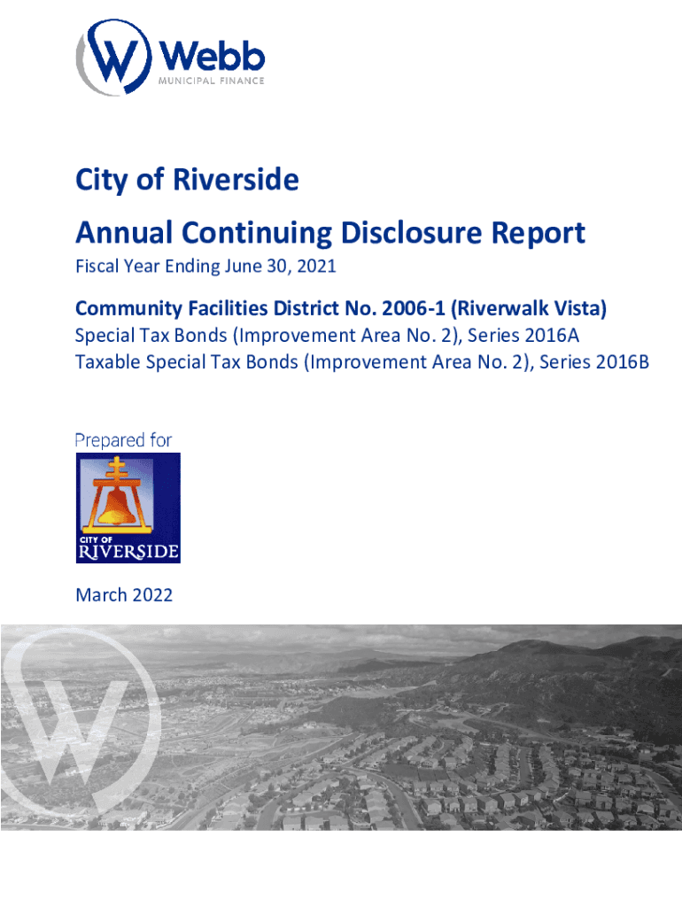 Fillable Online www.riversideca.gov finance FY 2021-22 CFD 2006-1City ...