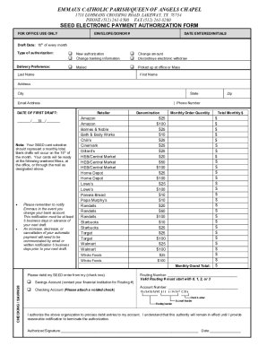Fillable Online SEED Authorization Form on website Fax Email Print ...