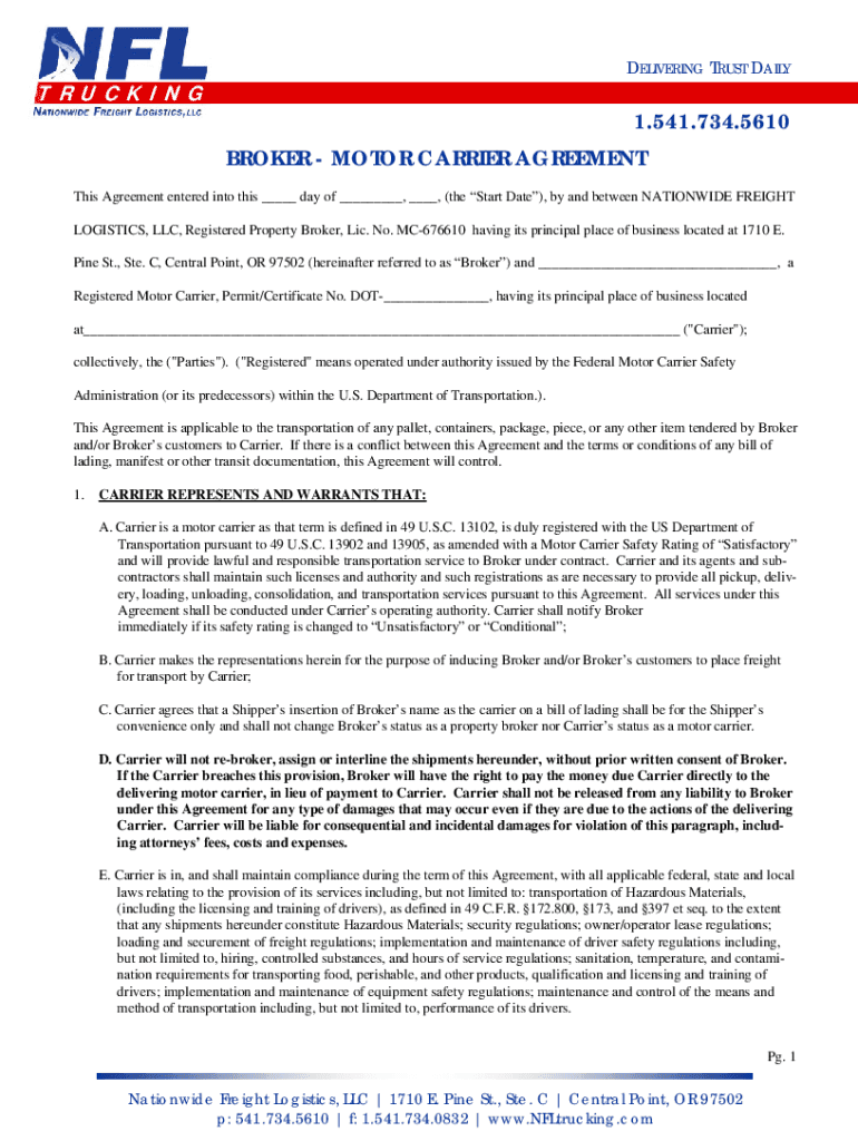 Fillable Online blank shipper, carrier agreement - fajnegadzety.pl Fax ...