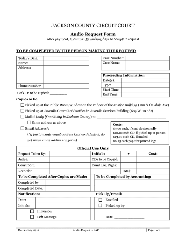 Fillable Online forms.justia.comaudio-request-form-61094Justia :: Audio ...