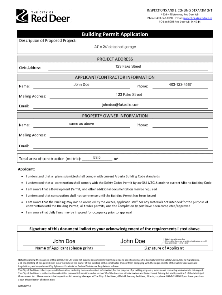 Fillable Online PO Box 5008 Red Deer, AB T4N 3T4 HOME OCCUPATION APPLICATION FORM Fax Email ...