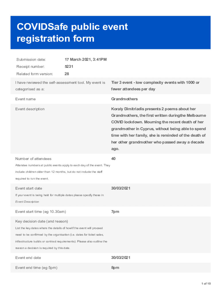 Fillable Online s3.ap-southeast-2.amazonaws.comhdpCOVIDSafe public event registration form Fax ...