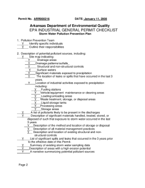 Fillable Online www.adeq.state.ar.usftprootPubof EPA INDUSTRIAL GENERAL ...
