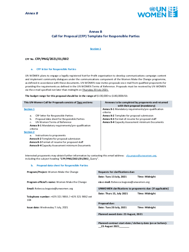 Fillable Online procurement-notices.undp.orgviewfileCall for Proposal Template for Resposible ...