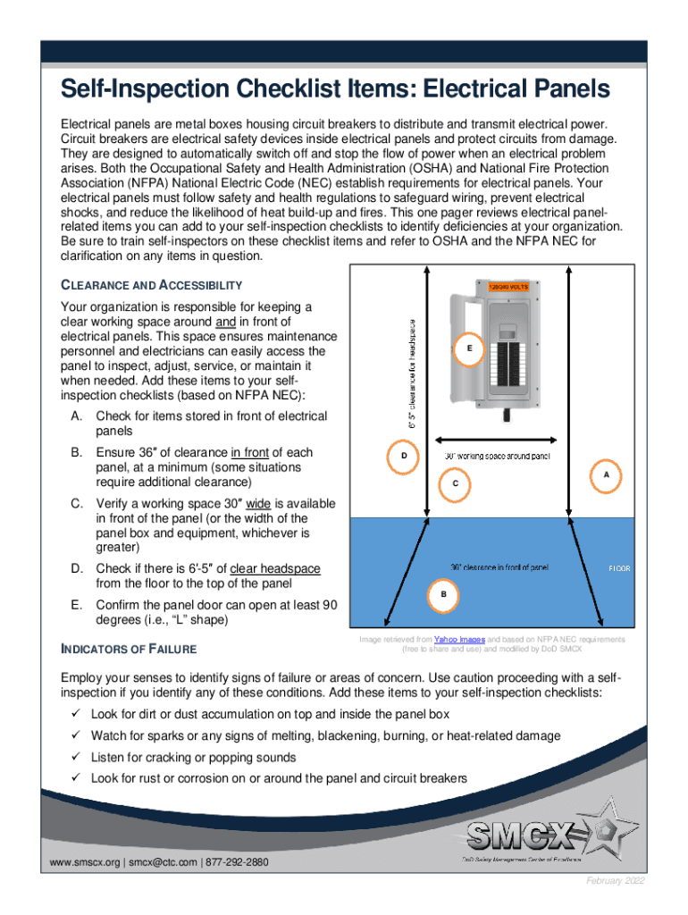 Fillable Online Electrical Inspection Checklists: Free ...