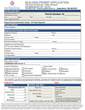 Fillable Online www.fortsask.caBuilding-Permit-FormBuilding Permit Application Form - Fort ...