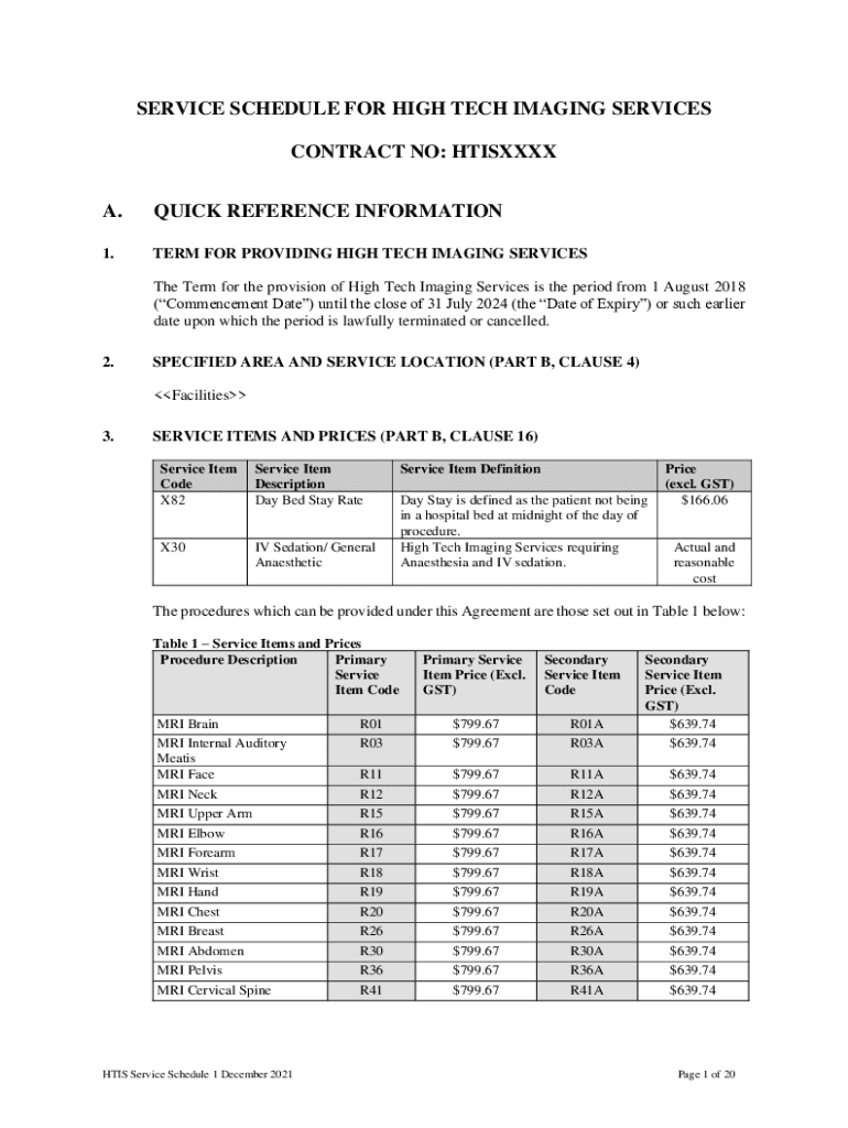 Fillable Online fyi.org.nzrequest12255SERVICE SCHEDULE FOR HIGH TECH ...