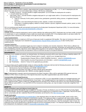 Fillable Online State Disability Insurance - Employment Development ...