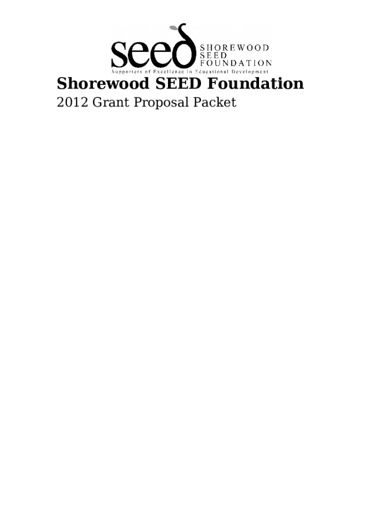 Shorewood SEED Foundation Grant Proposal Packet Doc Template | pdfFiller
