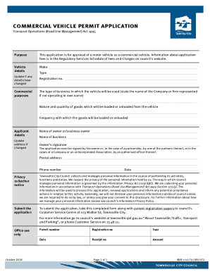 Fillable Online www.townsville.qld.gov.audataassetsCommercial Vehicle ...