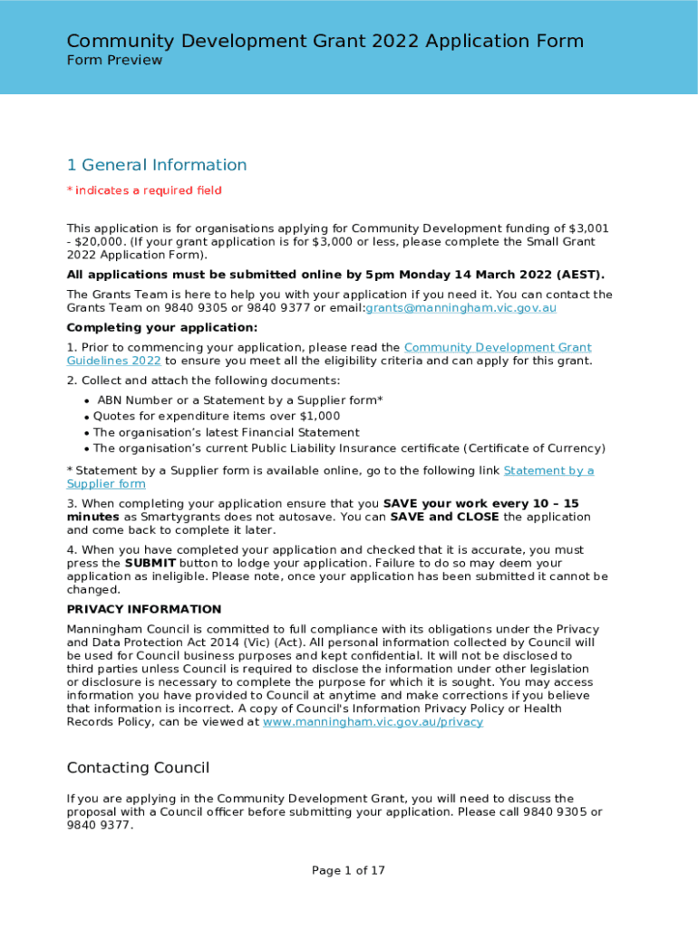 Fillable Online manningham.smartygrants.com.au downloadCommunity ...