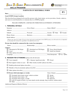 Fillable Online Skills To Enable People and CommunitieS (STEPS) Skills Program Participant ...