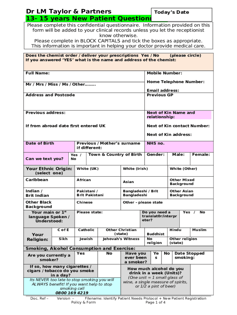 .jot.com201295193444152New Patient Questionnaire - Jot Doc Template ...