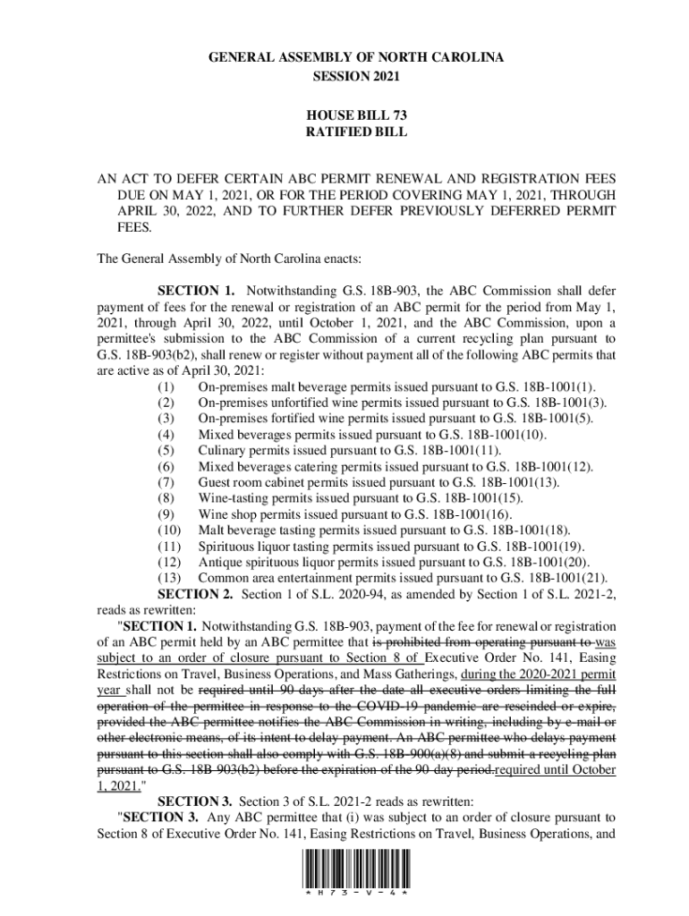 Fillable Online www.ncleg.gov Sessions 2021GENERAL ASSEMBLY OF NORTH ...