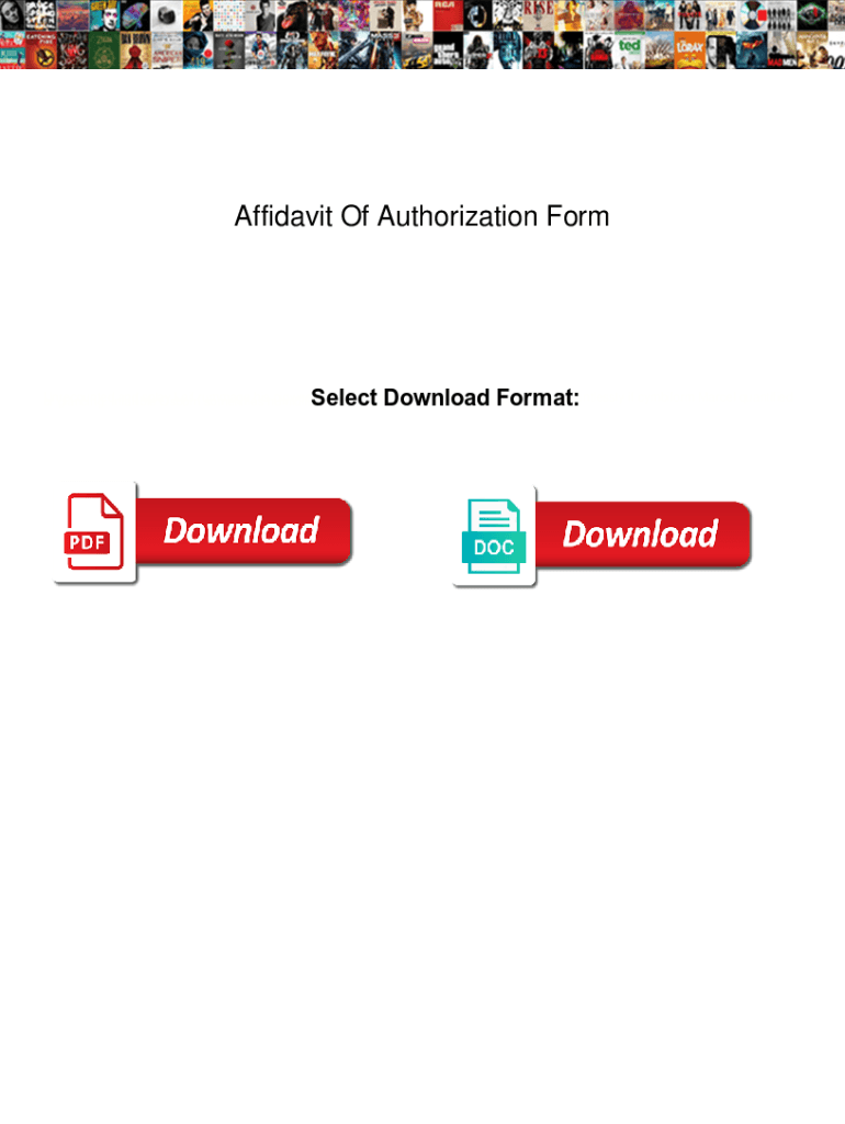 Fillable Online Affidavit Of Authorization Form. Affidavit Of Authorization Form playing Fax ...